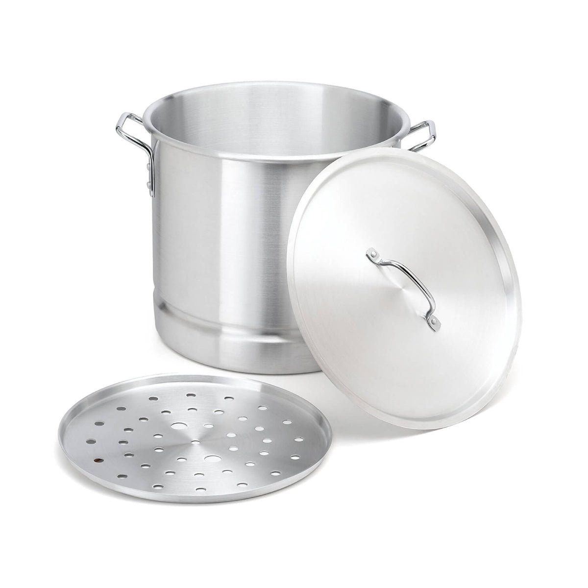 Aluminum Stock Pot with Steamer Rack and Lid - Perfect for Steaming and ...