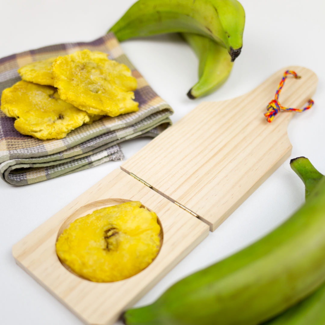 Large Wooden Tostonera - Plantain Smasher & Dough Flattener – Bene Casa