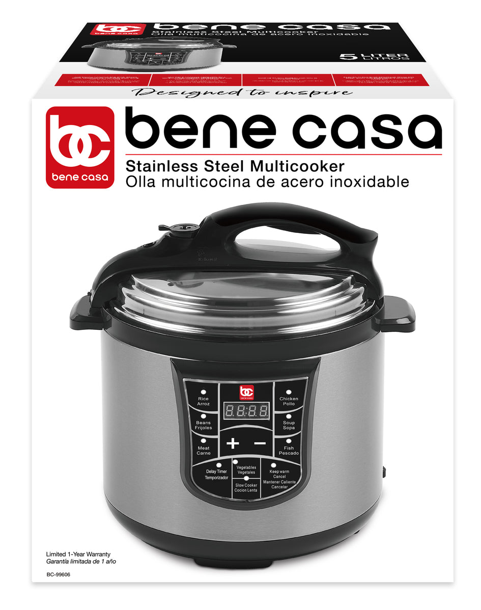 Bene Casa 5L Electric Stainless Steel Multi Cooker
